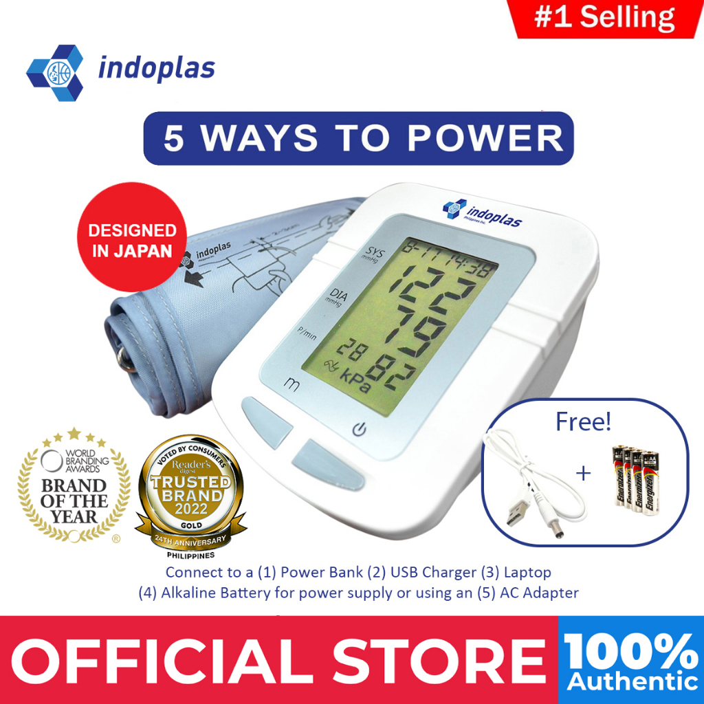 Indoplas USB Powered BP105 Automatic Blood Pressure Monitor | Shopee ...