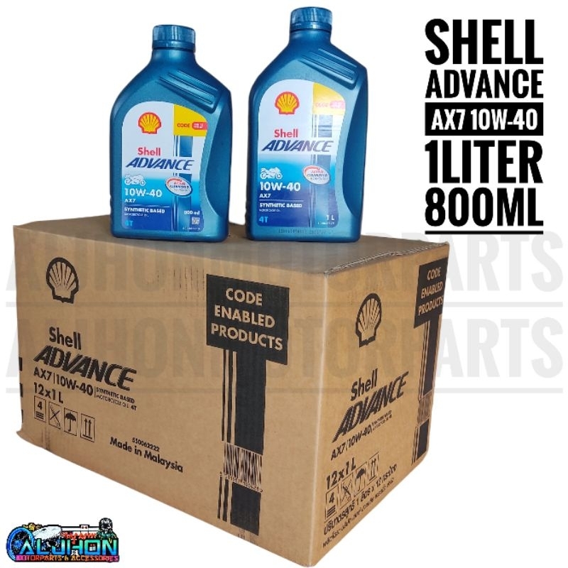 SHELL ADVANCE AX7 1L or 800ml 1BOX/12PCS 10W-40 | Shopee Philippines