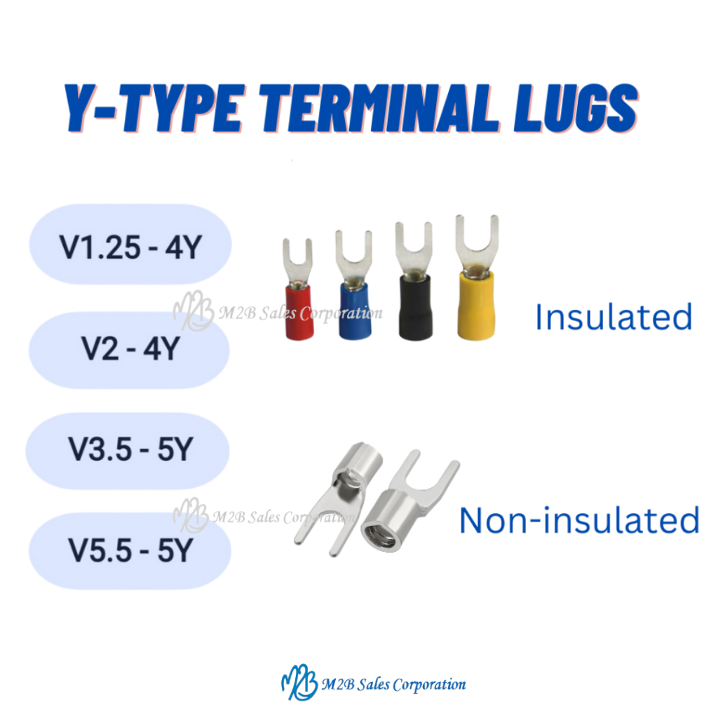 Spade Y-Type Insulated Terminal Lugs 1.25-4 , 2-4, 3.5-5, 5.5-5 100pcs ...