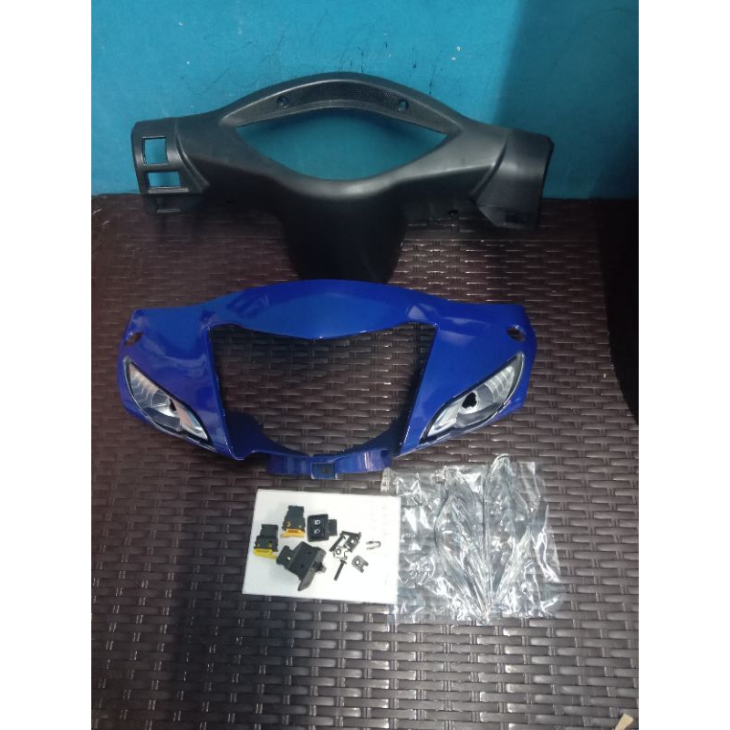 FRONT & BACK COWLING WAVE 100 DRUM TYPE WITH BOLTS AND SWITCH | Shopee ...
