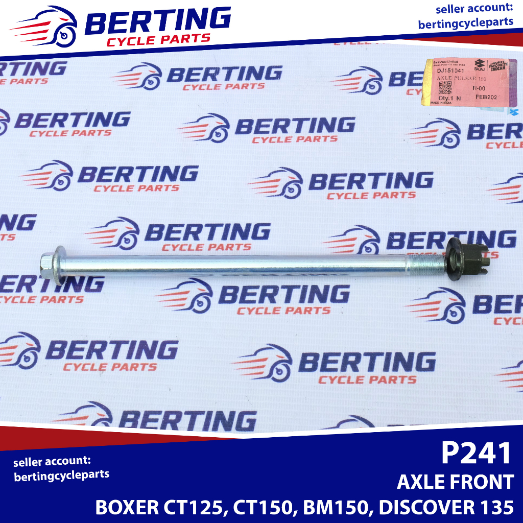 FRONT AXLE W CASTLE NUT Rouser CT125 CT150 BM150 Discover 135 Genuine ...