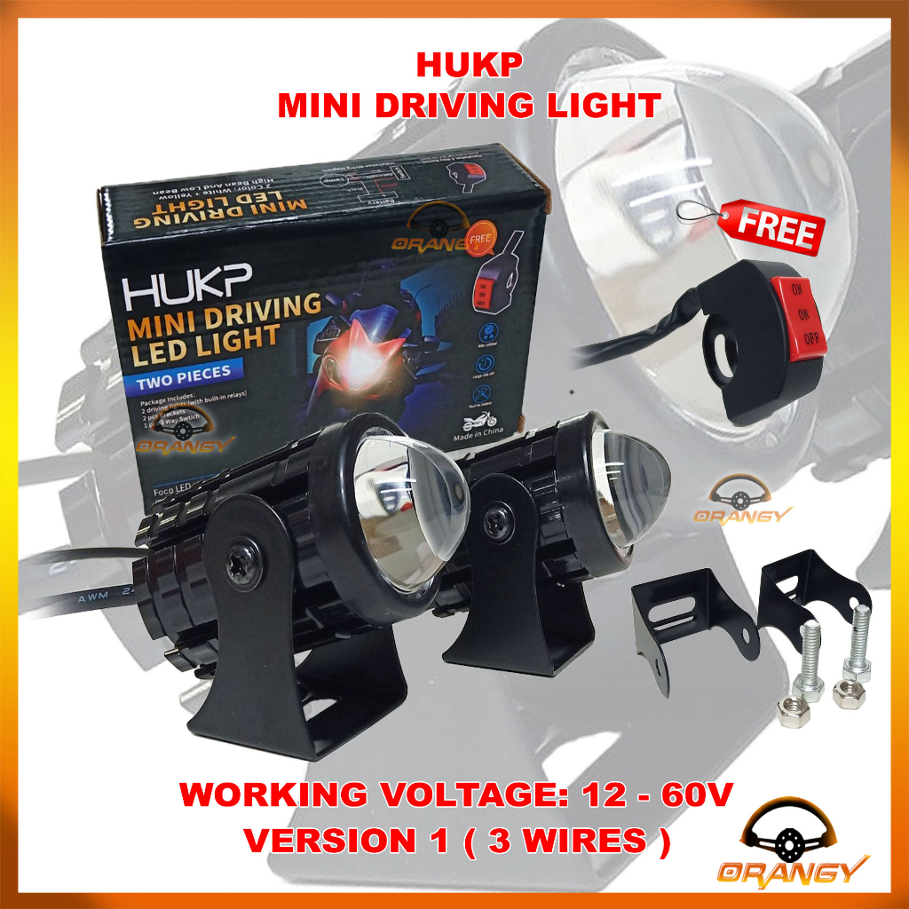 Mini Driving Light V1 Pair High + Low / White + Yellow LED for ...