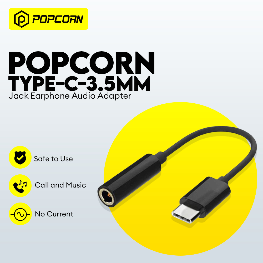 Popcorn Basic Type C To 3.5mm Jack Earphones Audio Cable Adapter | Shopee Philippines