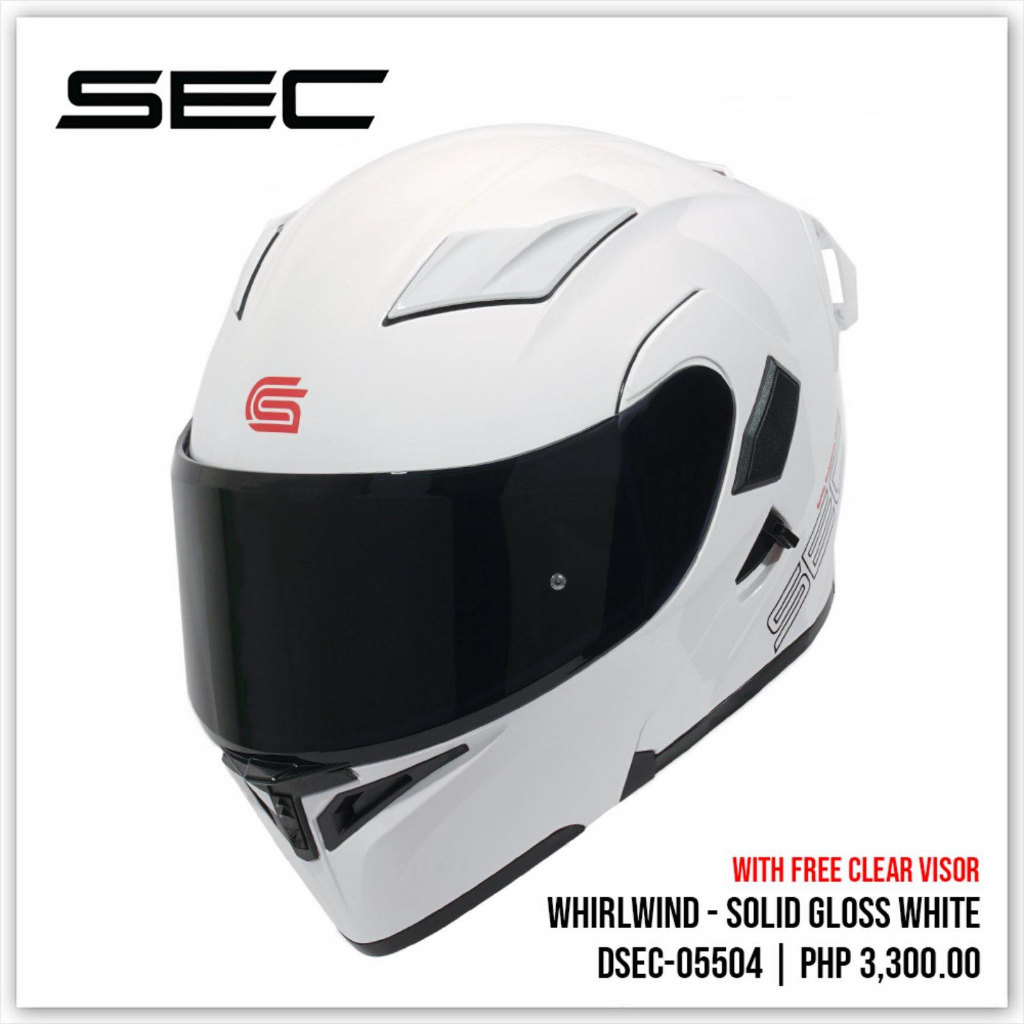 sec whirlwind modular dual visor helmet with FREE EXTRA CLEAR LES ...