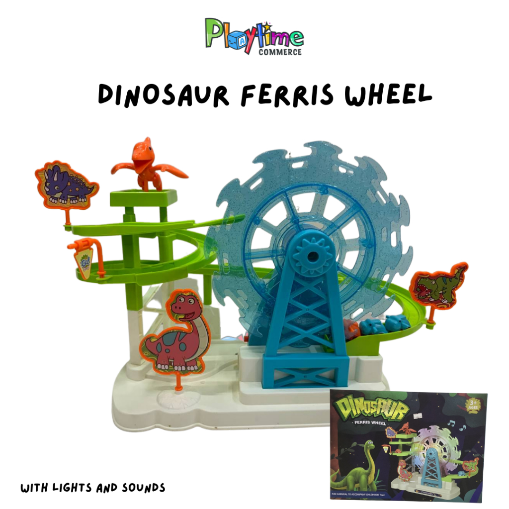 Dinosaur Ferris Wheel Merry Go Round Carnival Dino Lights and Sound ...