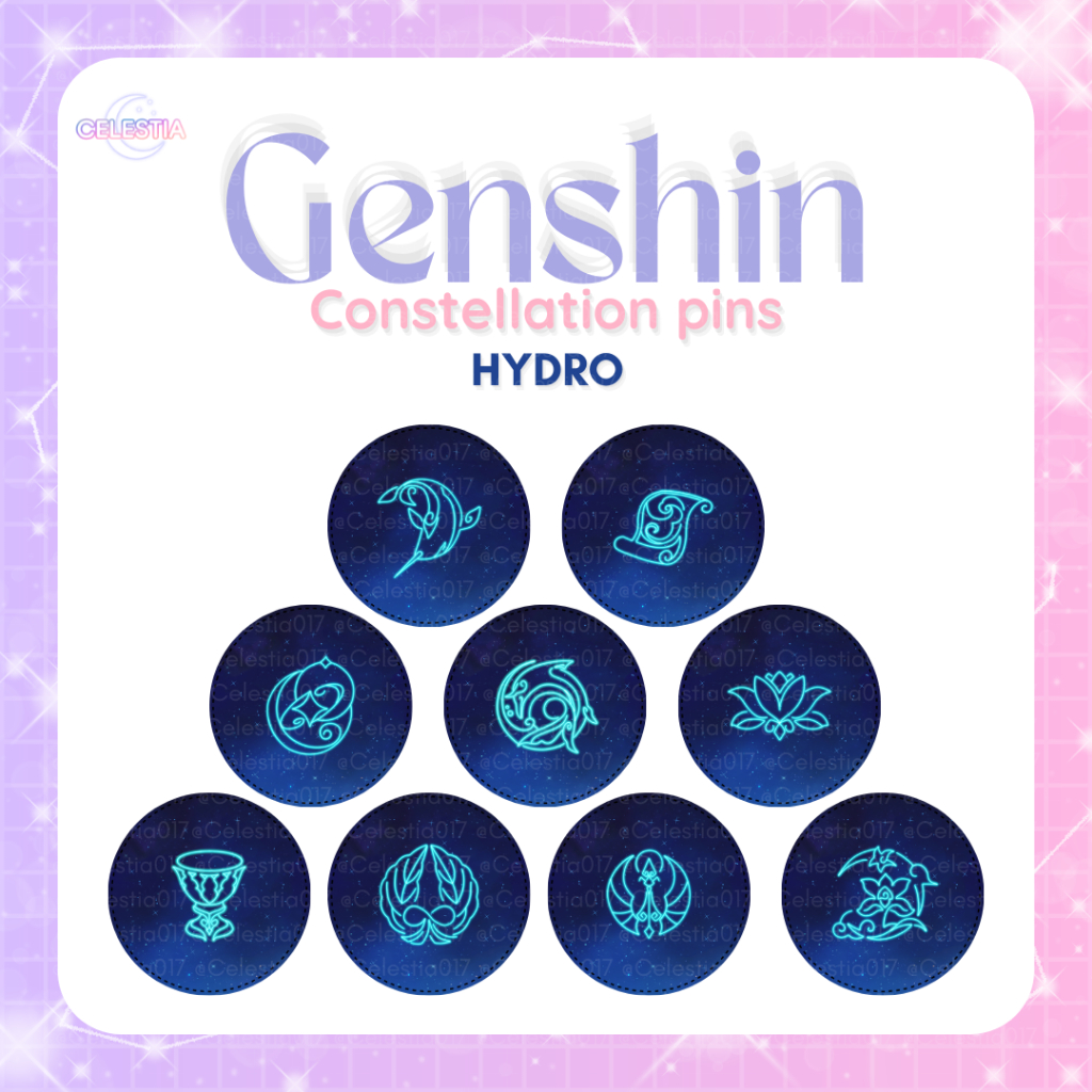 Celestia ☆*: Genshin Constellation Pins HYDRO element | Shopee Philippines