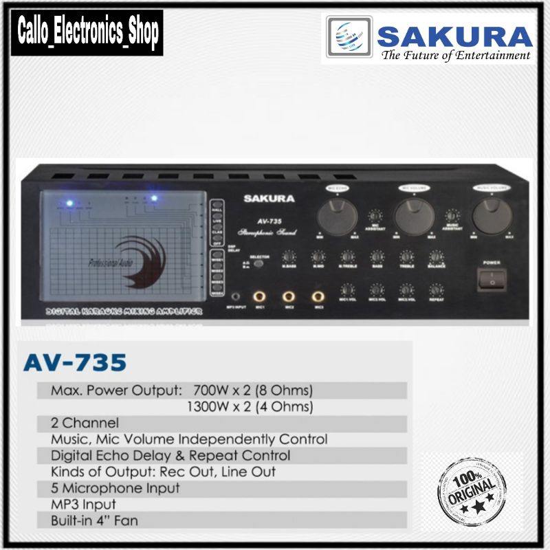 Sakura AV 735 Stereo Mixing Amplifier/Original | Shopee Philippines