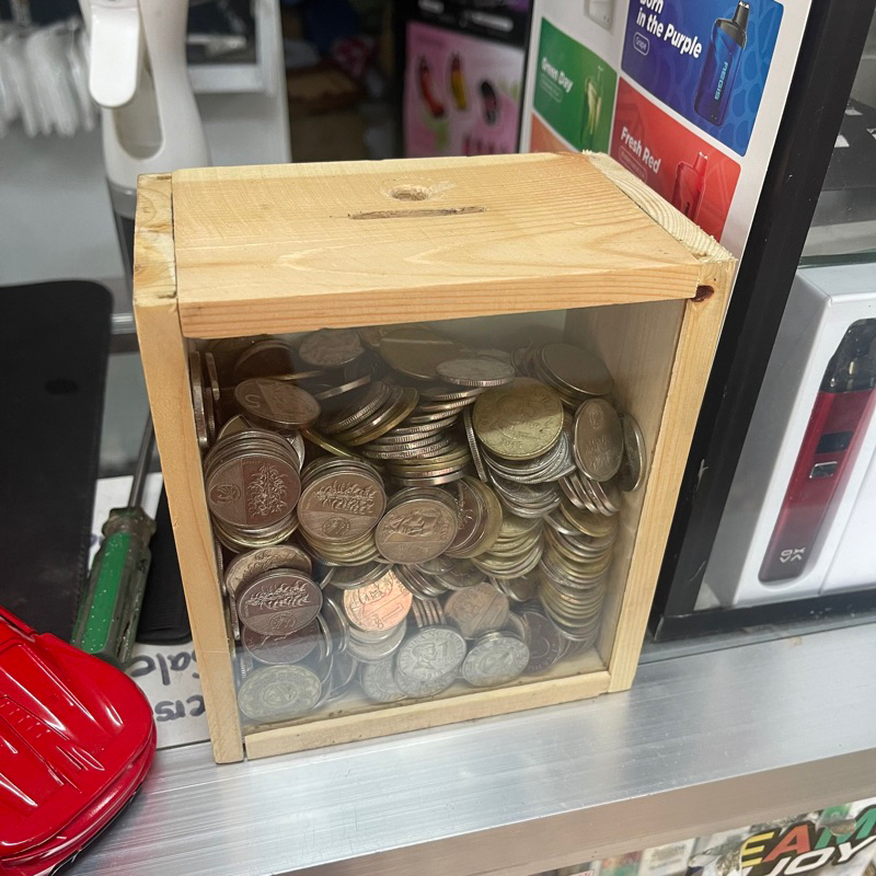 Reusable alkansya wood coin bank WITH PRINT | crafts and handmade ...