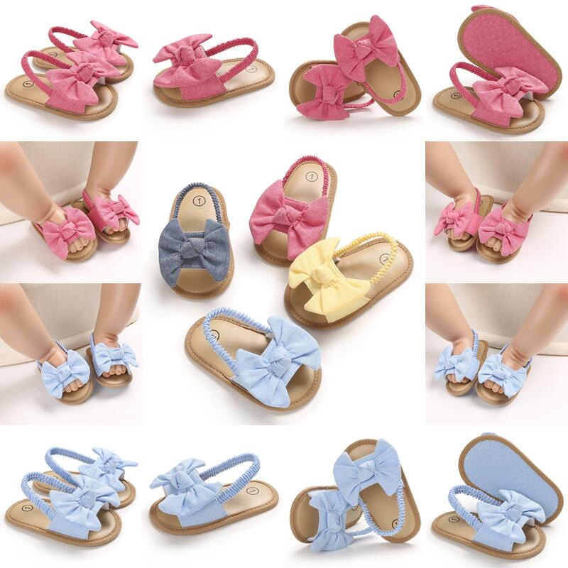 Baby girl summer bowknot sandals, baby girl toddler shoes, baby girl soft-soled princess s ...