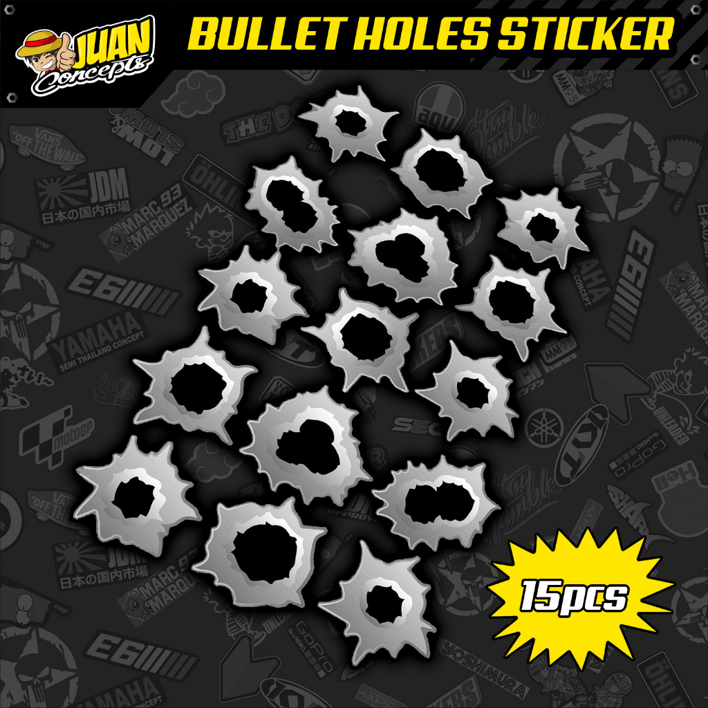 Bullet Hole Marks Decorative Sticker 15pcs | Shopee Philippines