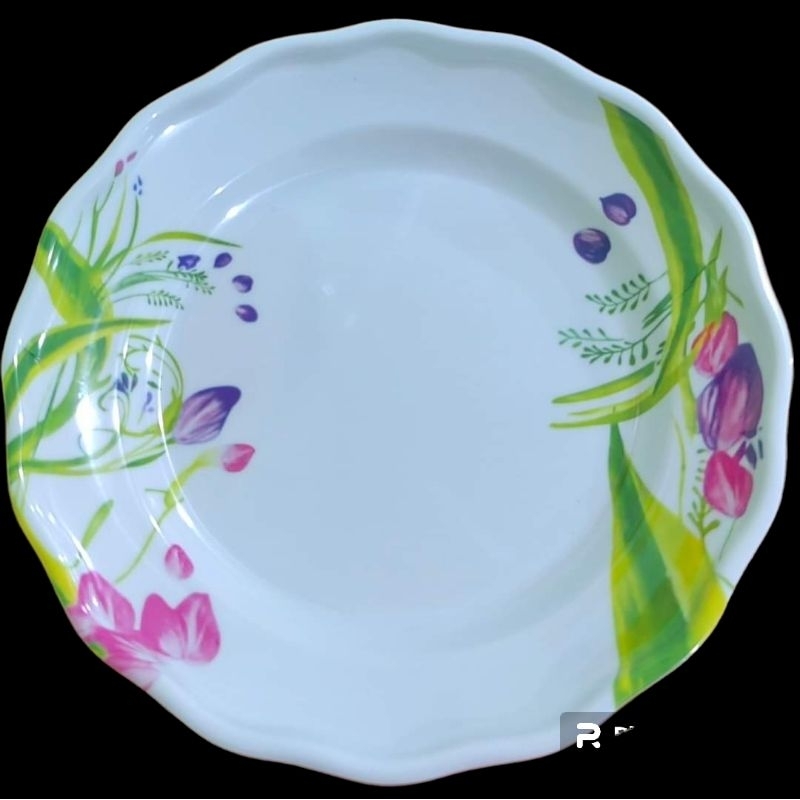 Melamine 9" Flower Design Plate 3pcs | Shopee Philippines