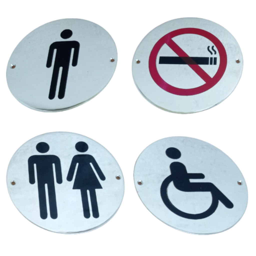 Stainless Steel No Smoking Sign - Male and Female Sign - Disable Sign ...