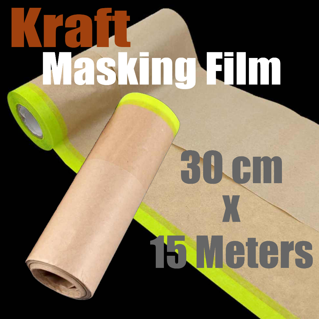 Pre-Taped Masking Film Kraft Paper Masking Film | Shopee Philippines