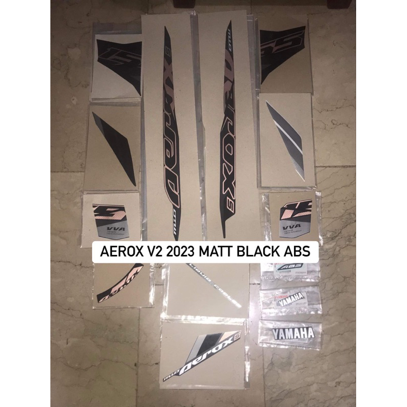 AEROX V2 2023 Matt Black ABS Decals | Shopee Philippines