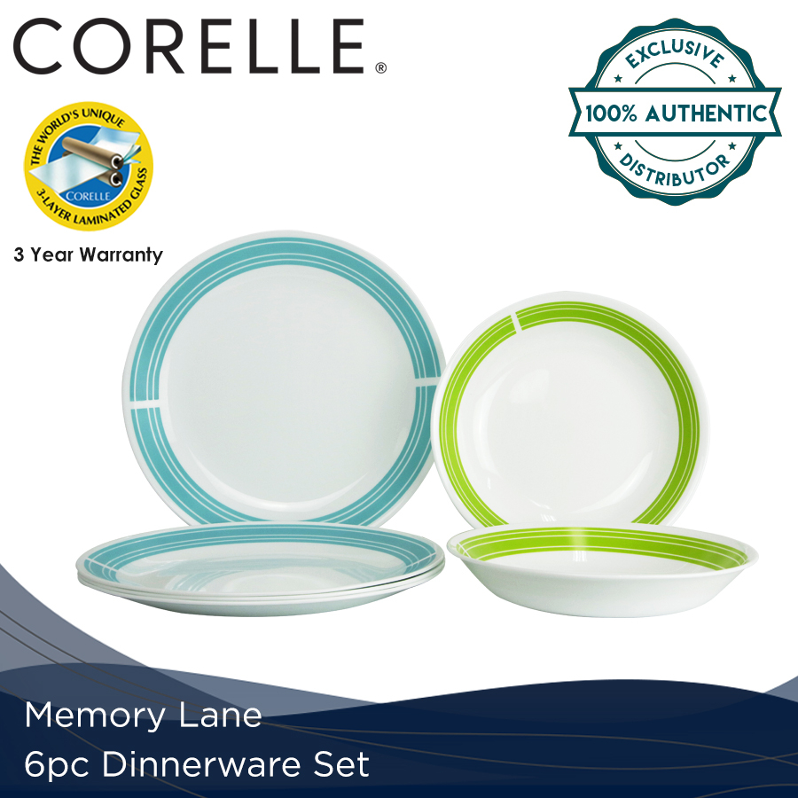 Corelle 6pc Dinnerware Set - Memory lane | Shopee Philippines