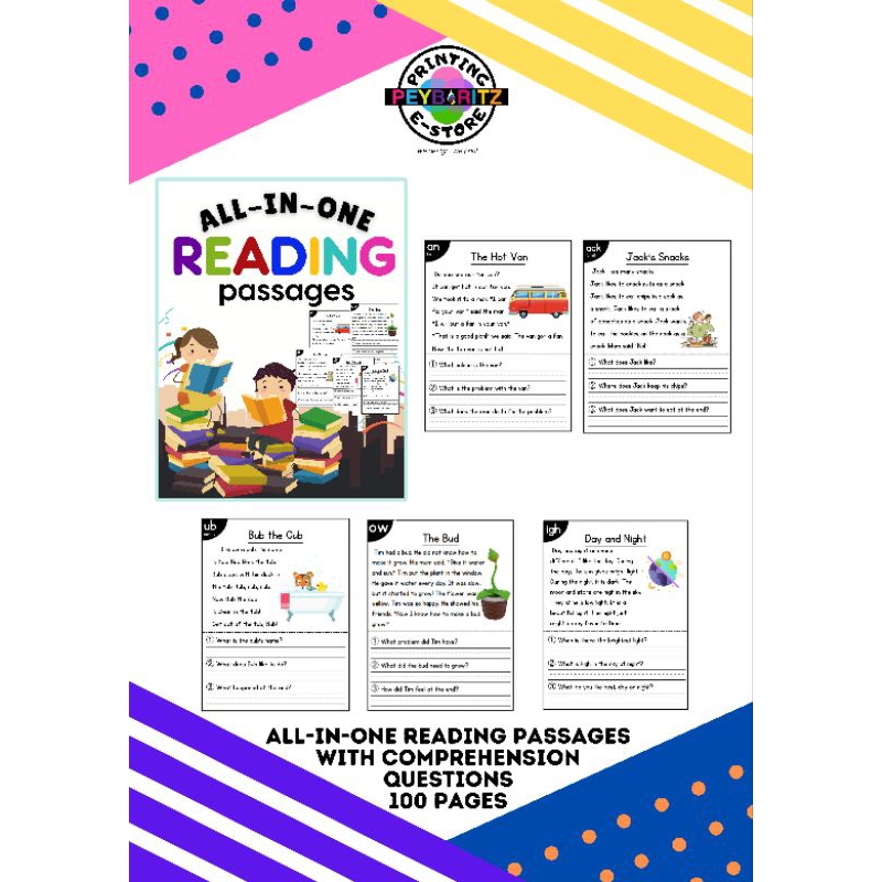 ALL IN ONE READING PASSAGES WITH QUESTIONS PHONICS SHORT STORIES ...