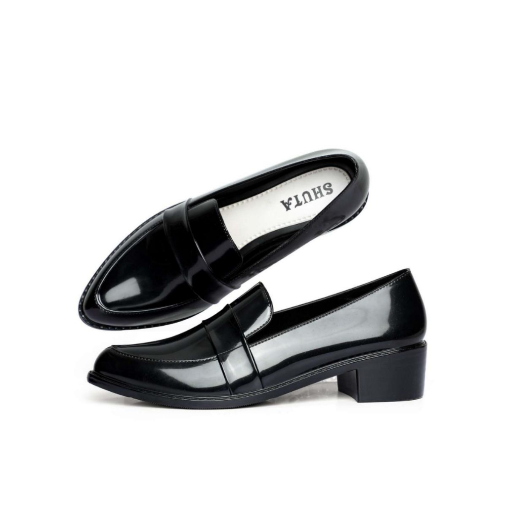 Women's black shoes 645#fashion Korean student shoes work shoes black ...