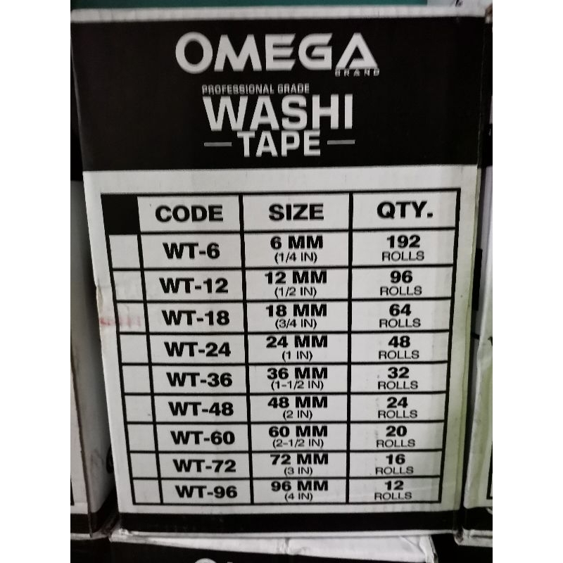 Washi Tape / Painter Tape size 3/4 =18mm x 25yards Omega Brand SOLD per ...