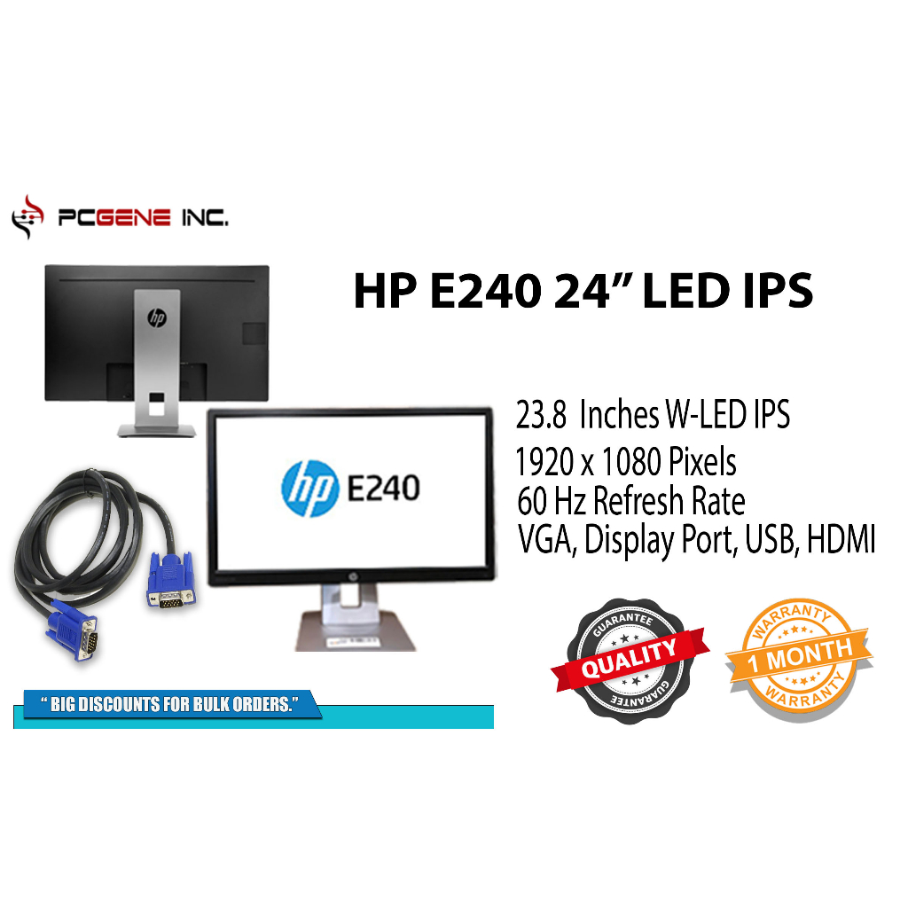 HP EliteDisplay E240 24" IPS LED Monitor (USED) | Shopee Philippines