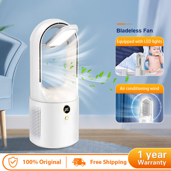 Maimeite bladeless fan household rechargeable electric fan with LED ...