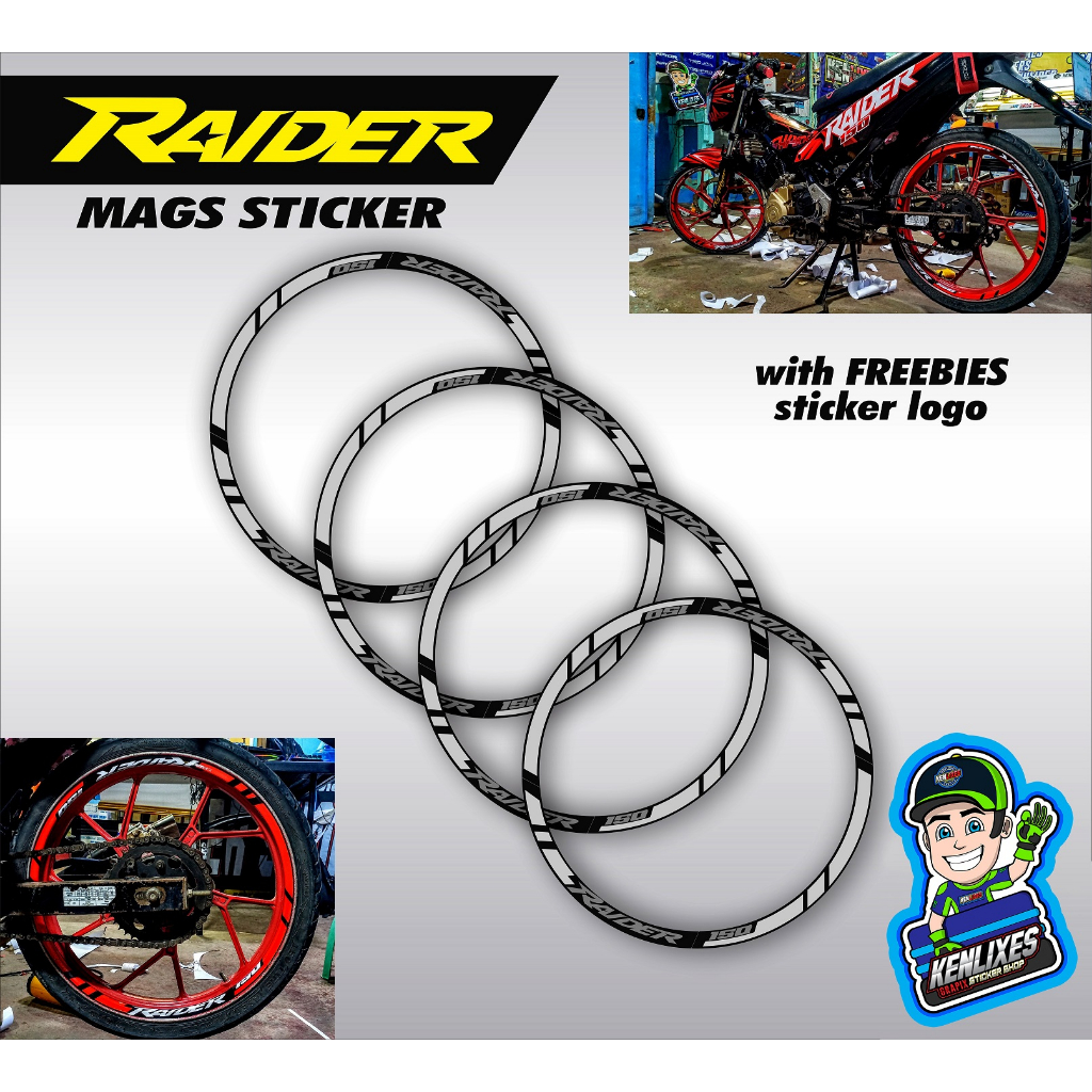 Raider 150 Suzuki Mags Sticker Decals (Front and Back) Machine Cut ...