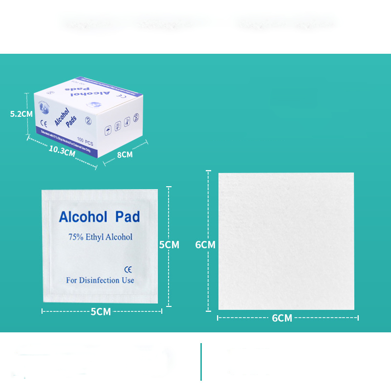 100pcs 75% Disposable Alcohol Pads Disinfection Tablets Cleaning Wipe ...