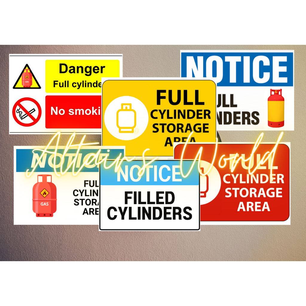 Filled Cylinder Sign \ Full Cylinders Storage Area Signage \ Full ...