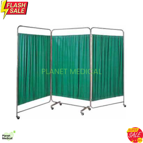 Hospital Panel Screen Tri-fold with wheels (Stainless/Painted) Supplies ...