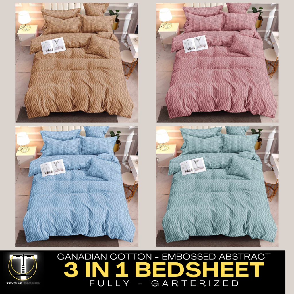 TEXTILE CORNER PH PREMIUM CANADIAN COTTON | EMBOSSED ABSTRACT - FULLY GARTERIZED | ALL SIZES ...