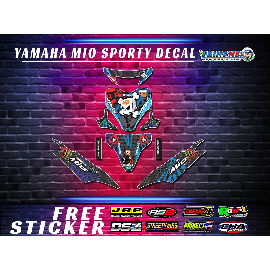 MIO SPORTY AMORE PREMIUM DECAL STICKER HOONIGAN BLUE BLACK CONCEPT ...