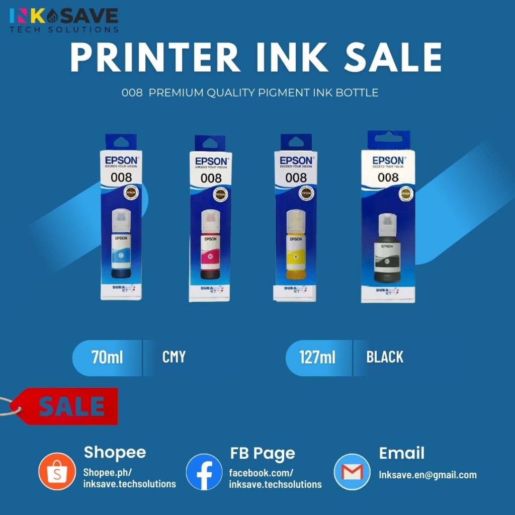 Epson 008 ink CMYK colors for L15150/L15160 | Shopee Philippines
