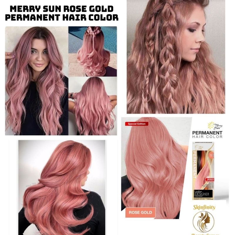 Rosegold Permanent Hair Color by Merry Sun (Complete Set with Hair ...