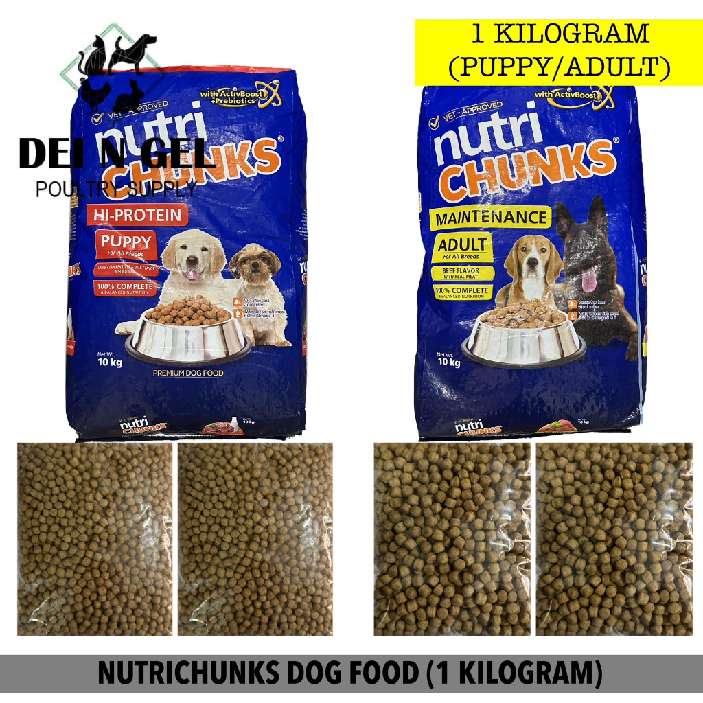 NUTRI CHUNKS DOG FOOD PUPPY/ADULT (1 KILOGRAM) | Shopee Philippines