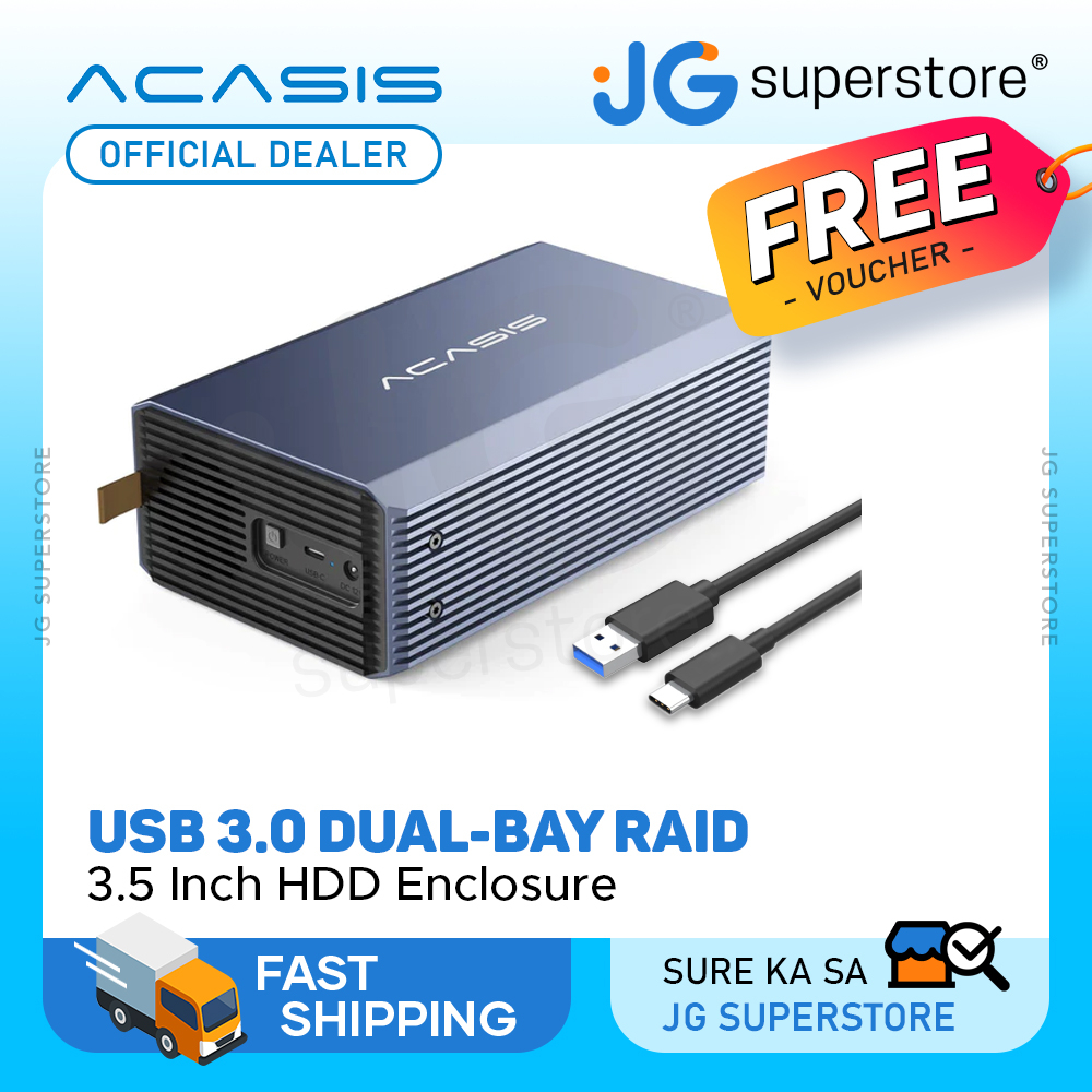 ACASIS EC-7352 USB-C Dual Bay 2.5" / 3.5" Array SATA HDD Enclosure w/ 4 ...
