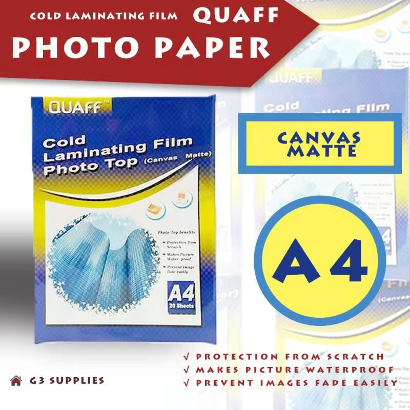 QUAFF Photo Top Cold Laminating Film A4 Size (20sheets/pack) | Shopee ...
