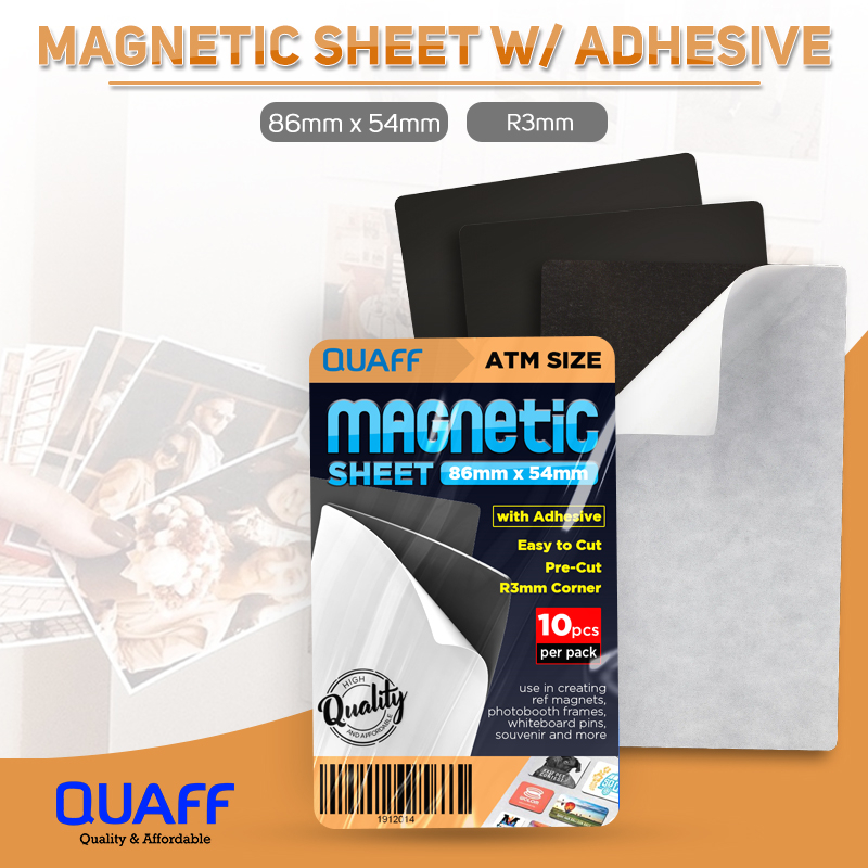 10sheets QUAFF Magnetic Sheets with Adhesive and Non- Adhesive 4R & Atm Size Ref Magnet | Shopee ...