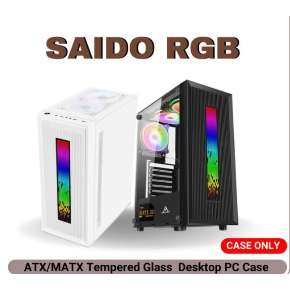 Keytech SAIDO Gaming Case MATX Tempered Glass Midtower ARGB PC Case ...