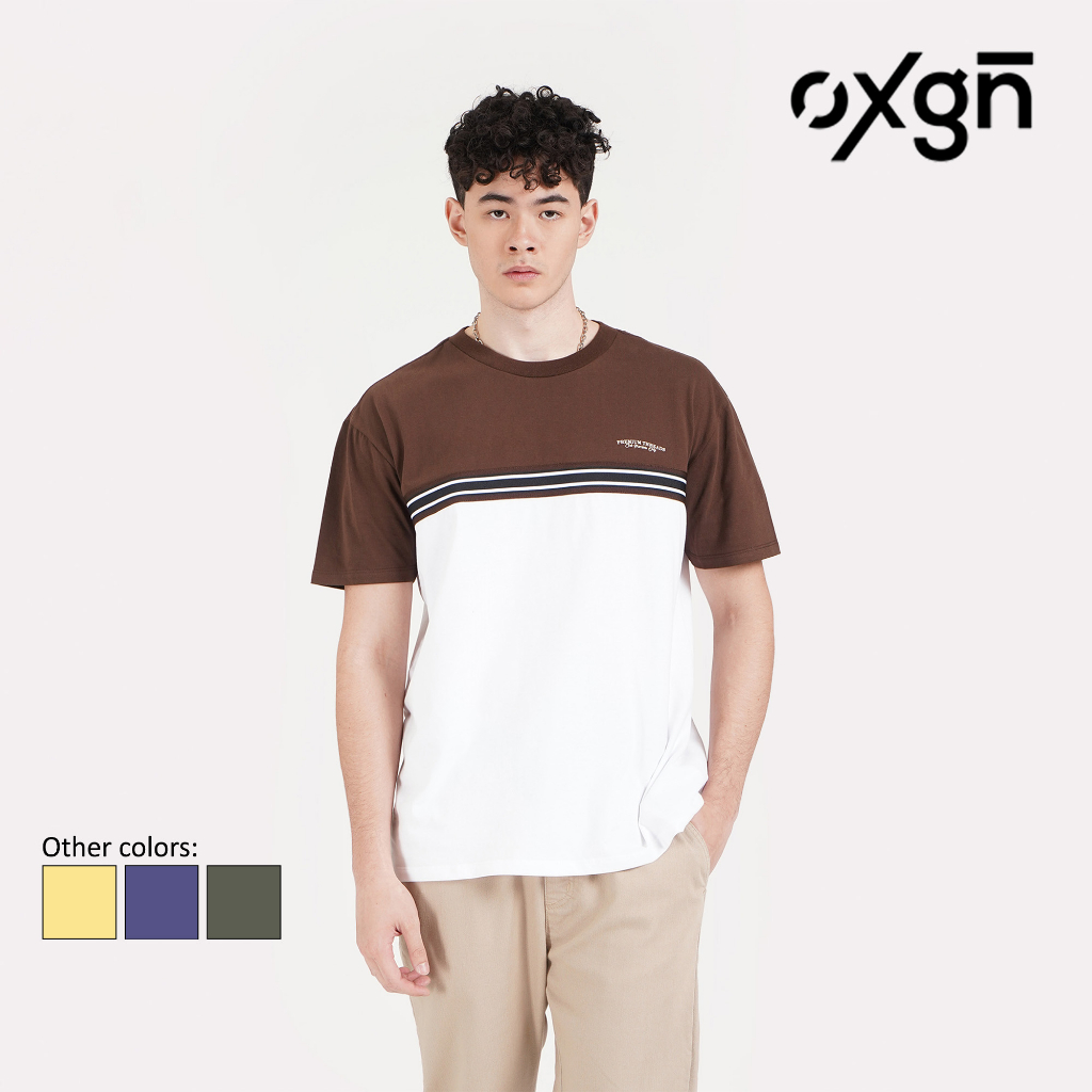 OXGN Premium Threads Color Block T-Shirt For Men (Navy Blue/Yellow/Dark ...