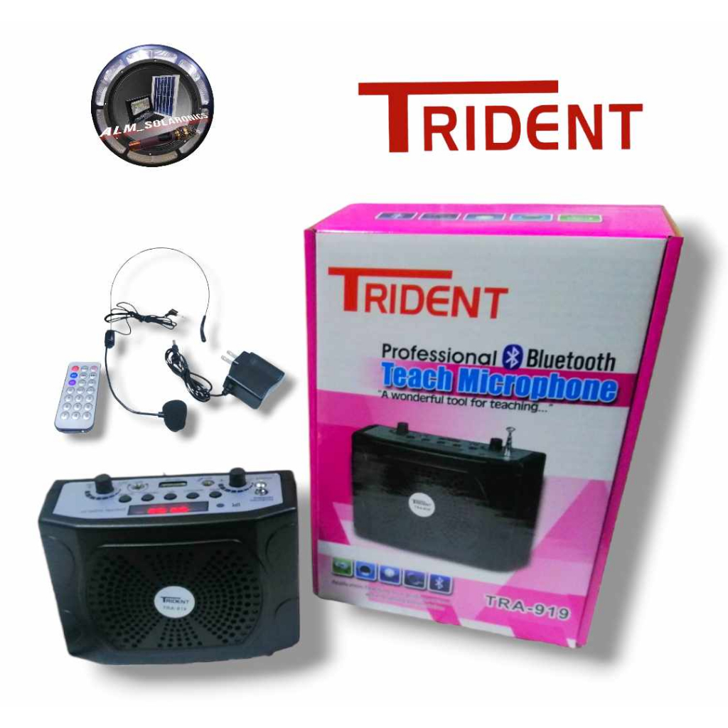 TRIDENT TRA-919 LAPEL MIC WITH SPEAKER TRIDENT PORTABLE AMPLIFIER WITH ...
