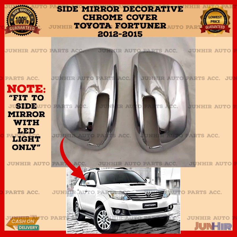 TOYOTA FORTUNER SIDE MIRROR CHROME COVER 2012 2013 2014 2015 | Shopee ...