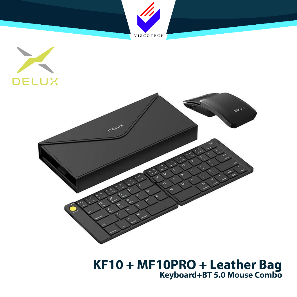 DELUX KF10+MF10PRO+Leather Bag High-end Version Wireless Foldable BT 5. ...