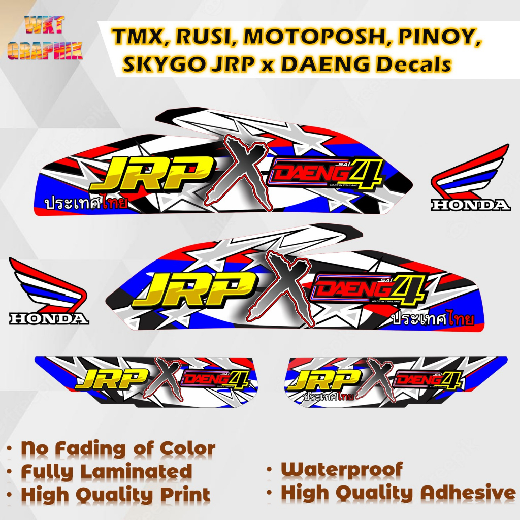 TMX, RUSI, MOTOPOSH, PINOY, SKYGO JRP x DAENG MOTORCYCLE STICKER ...