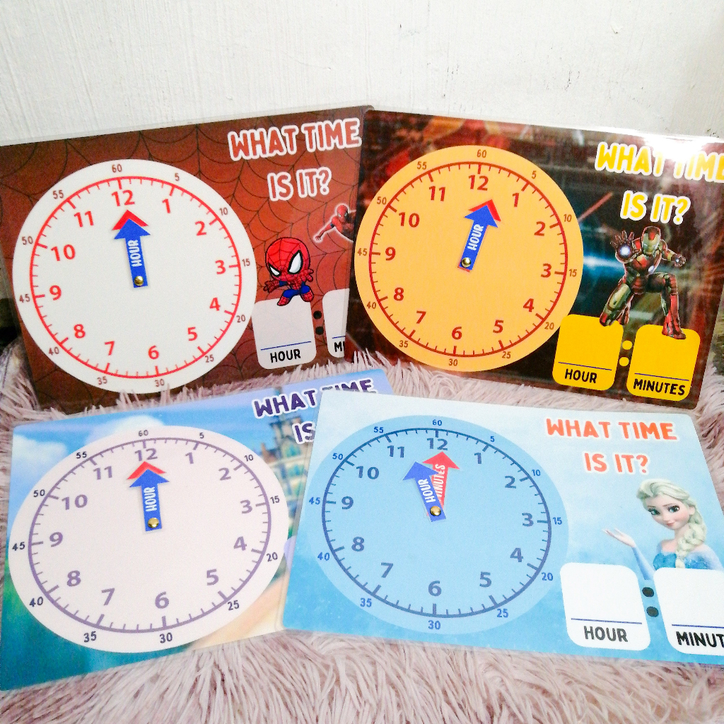 Clock Telling Time Laminated | Educational Activity for Kids | A4 Size ...