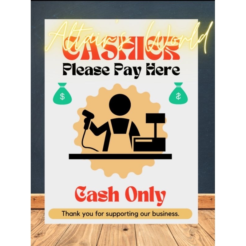 Cashier Signage / Order Here Signage / Pay Here Sign Laminated Signage ...