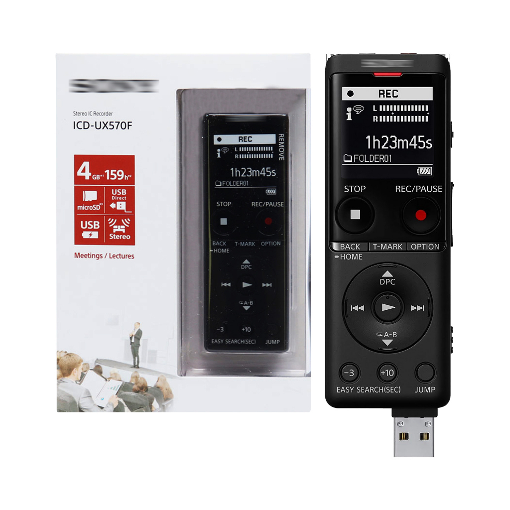 ICD-UX570F Stereo Digital Voice Recorder – 4GB Built-in Storage ...