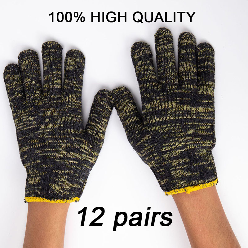 24Pcs /12 Pairs 800grams Knitted Gloves Heavy Duty Construction ...