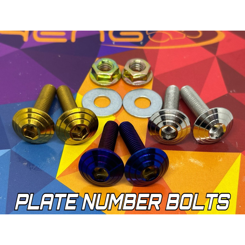 Heng Plate Number Bolts with Free Nut and Washer (SOLD BY PAIR ...