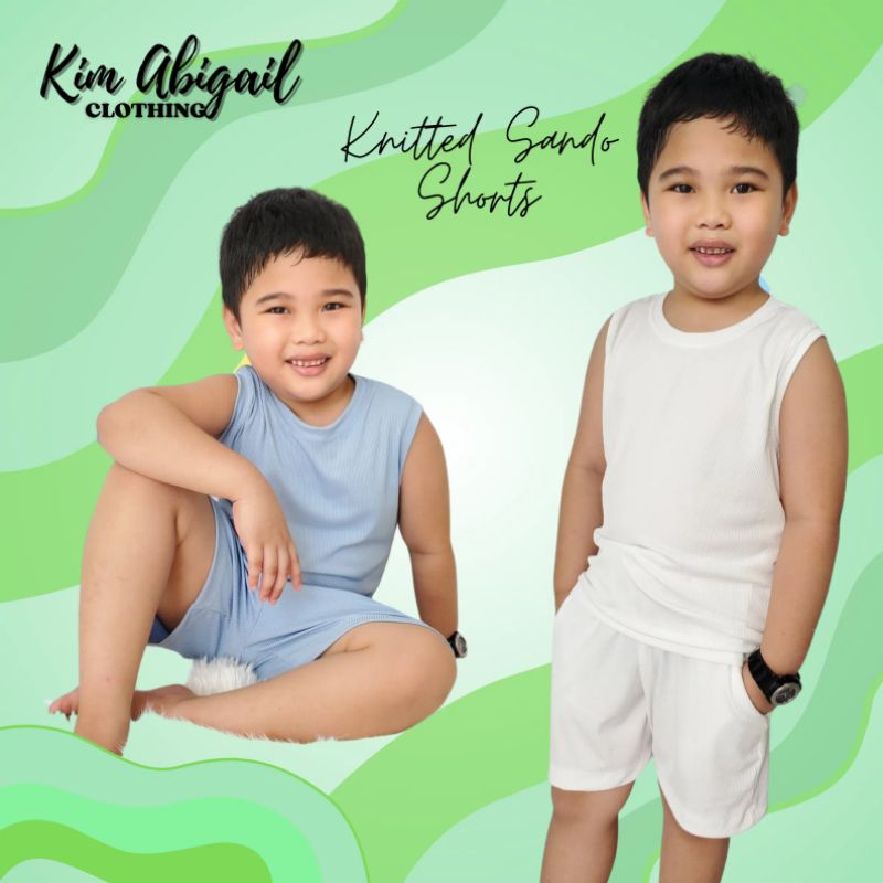 KNITTED SANDO SHORTS COORDINATES FOR KIDS | Shopee Philippines
