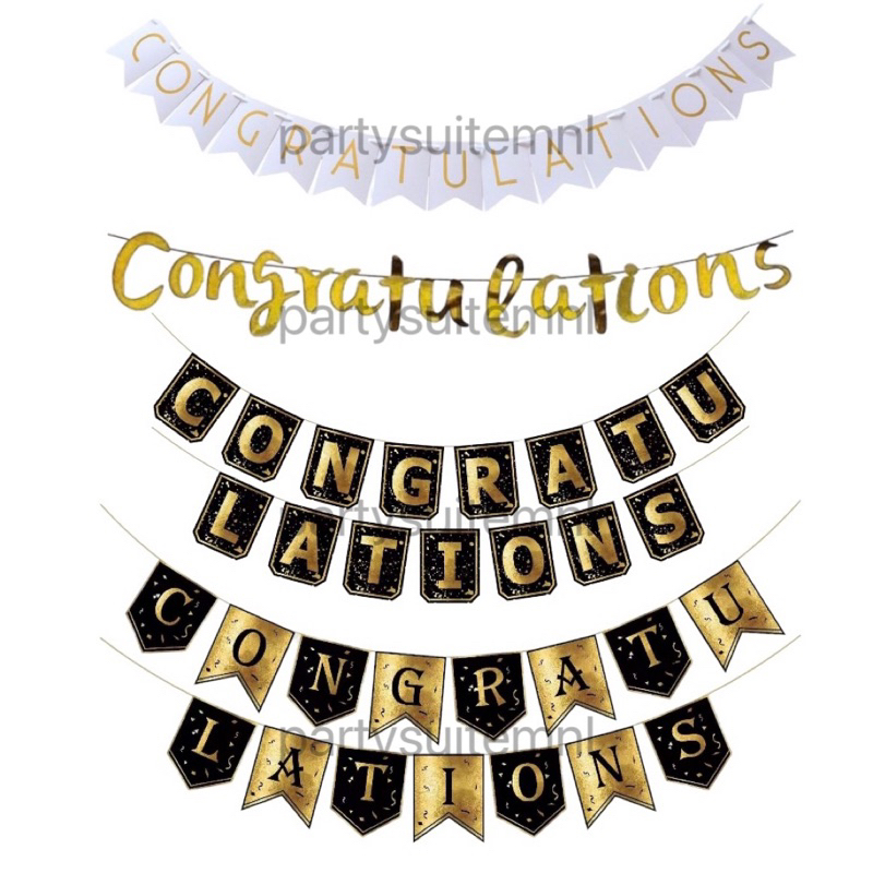 Congrats Congratulations Graduation Big Gold Letter Banner | Shopee ...