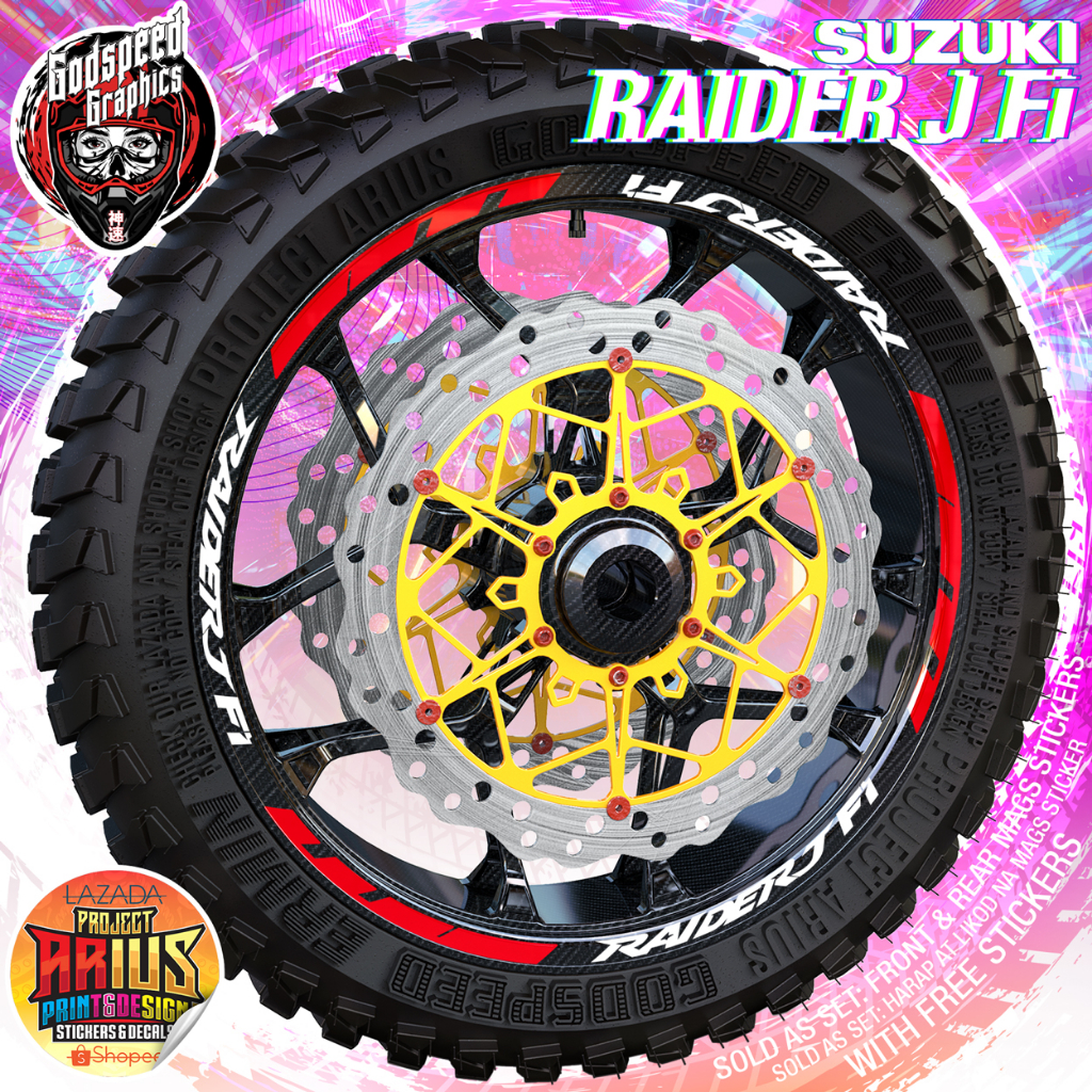 Mags Sticker for Suzuki Raider J 115 (Set: Harap at Likod 4 Sides ...